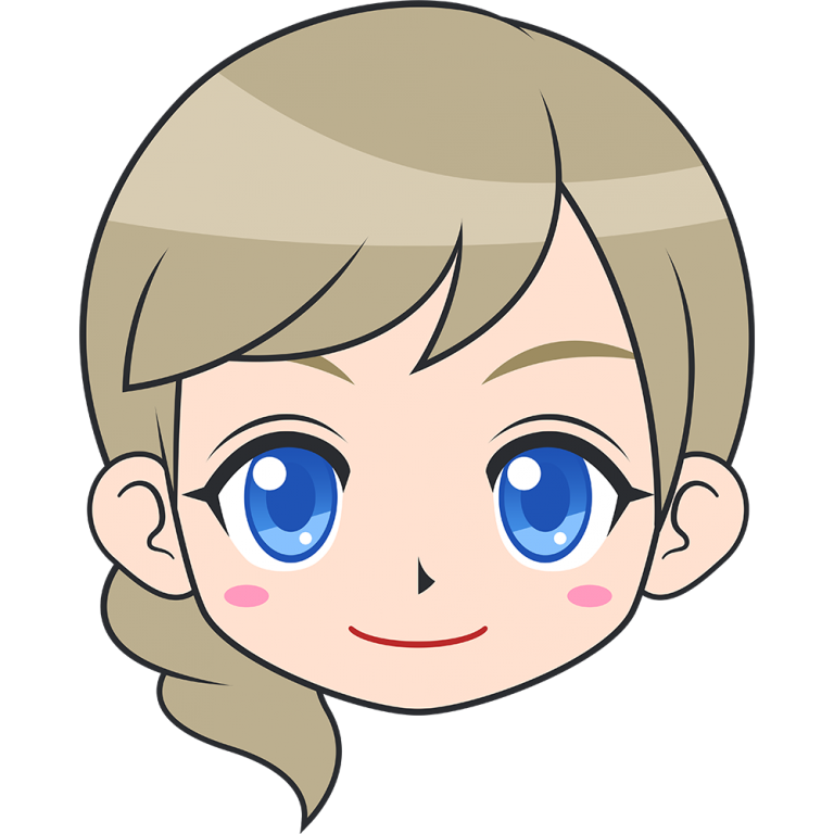 若い白人女性の顔 | 無料イラスト＆かわいいフリー素材集 ねこ画伯コハクちゃん